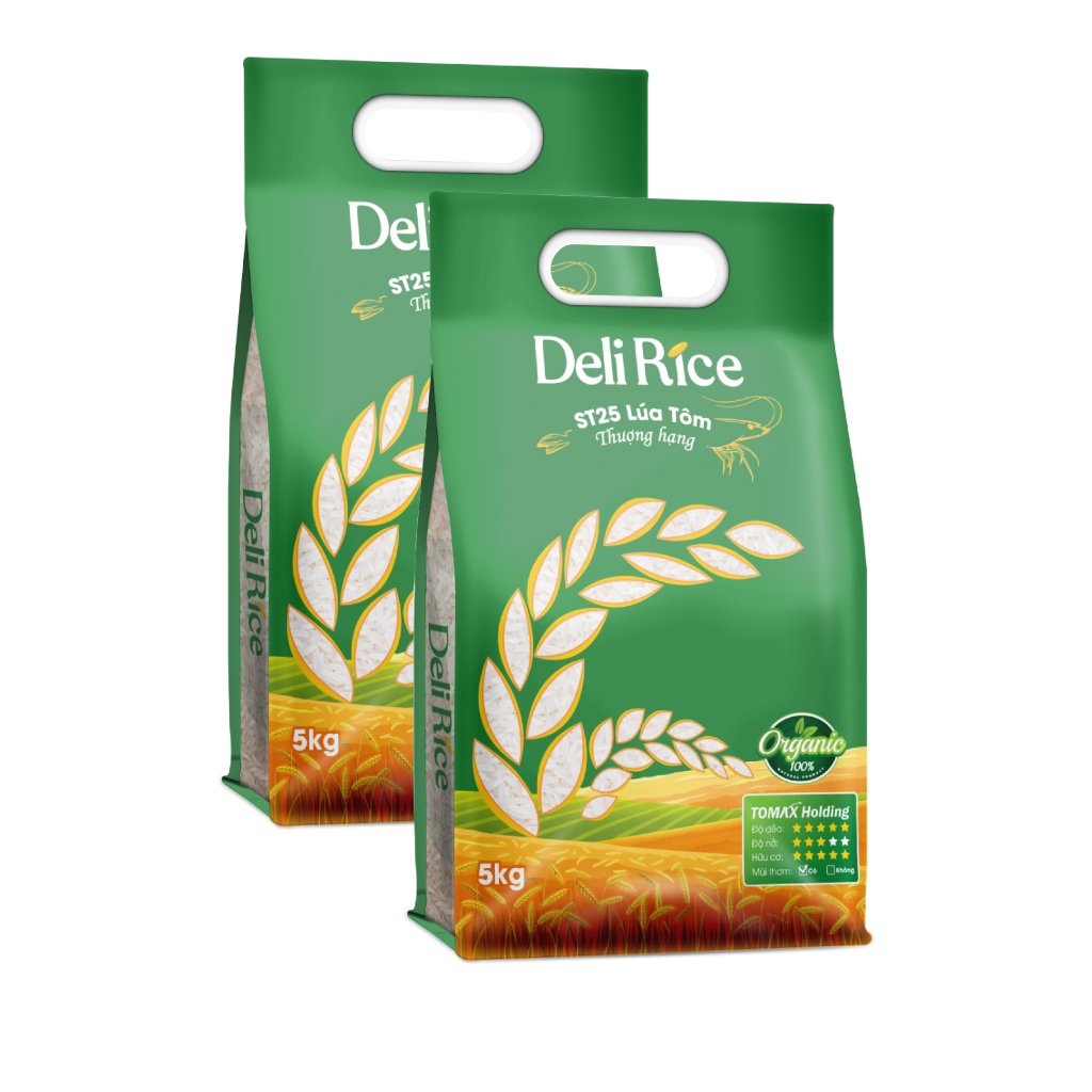 Combo 2 túi Gạo Deli Rice Gạo Lúa Tôm 5kg - Welcome to Tomax Holding